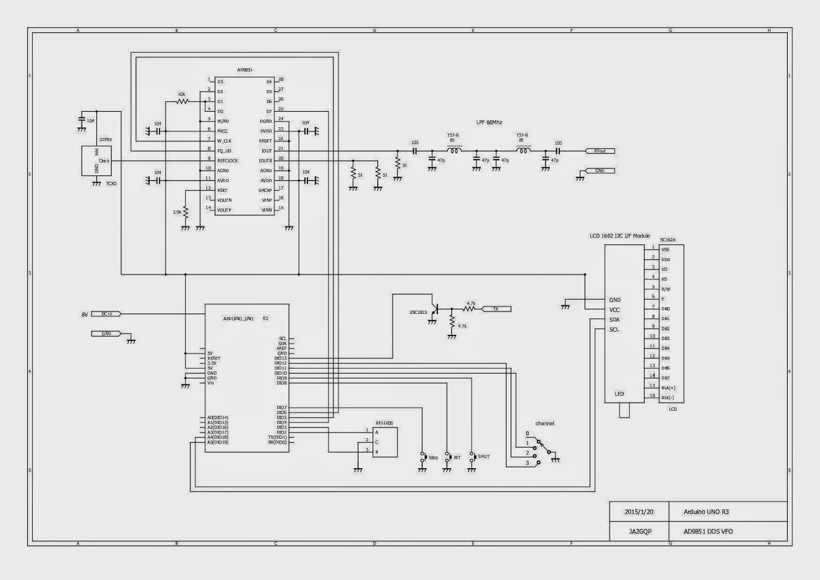JA2GQP’s Blog: Arduino AD9851 DDS VFO